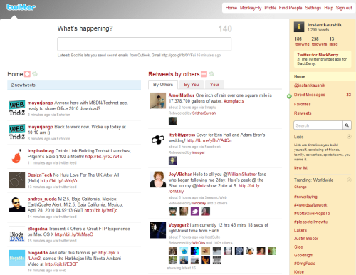 MonkeyFly turns Twitter into dashboard-style web application
